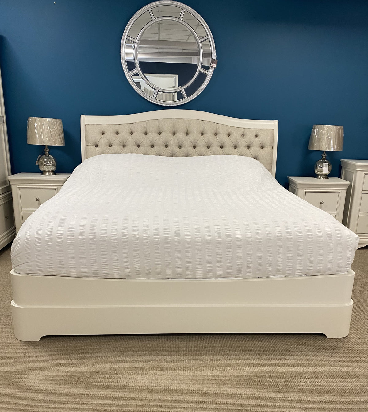 Mabel Bone Kingsize Bedframe — Flowerhill Furniture