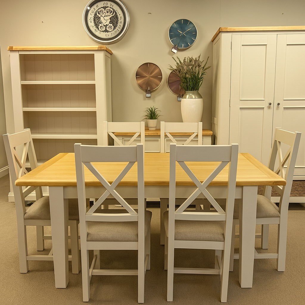 Maya Extendable Dining Table & 6 chairs | Flowerhill Furniture Navan