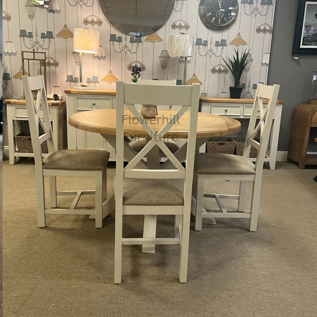Buy Maya Round Dining Table With 4 Chairs | Flowerhill Furniture Navan